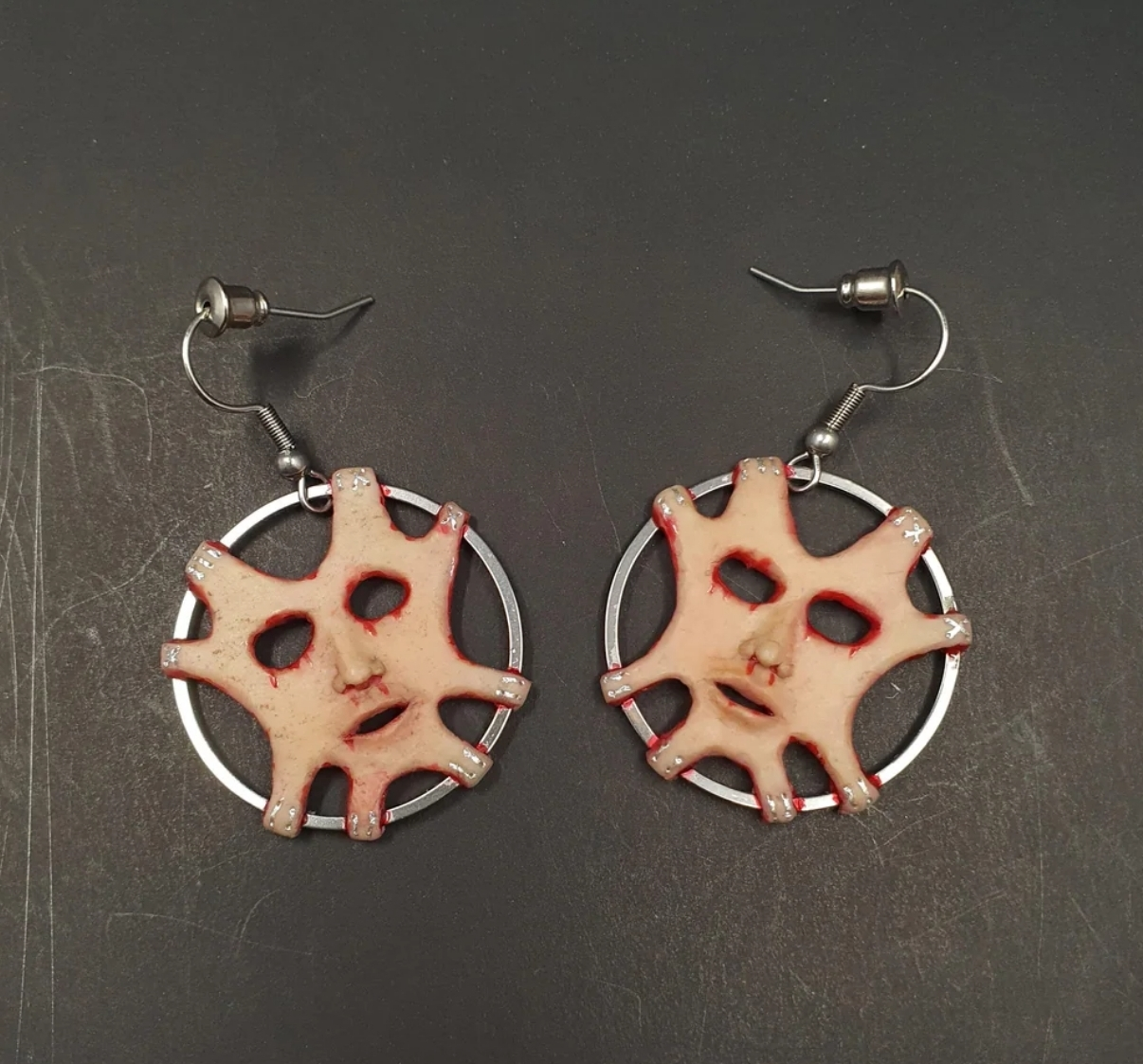Flayed Face Earrings - Hilarious Chaos